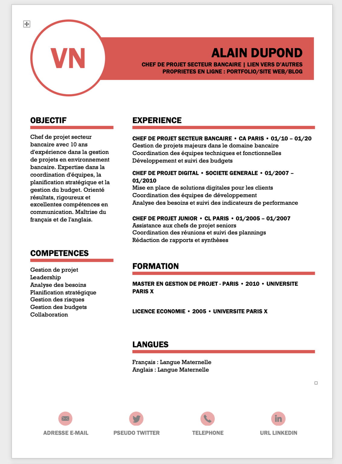 Comment faire un CV avec Microsoft Word